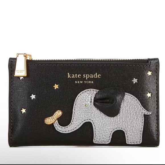kate spade | Bags | Kate Spade Ellie Elephant Metallic Bifold Wallet ...